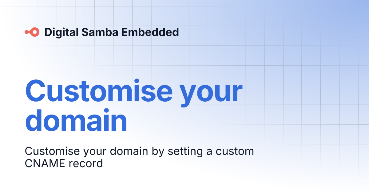 Customise your domain | Digital Samba Embedded