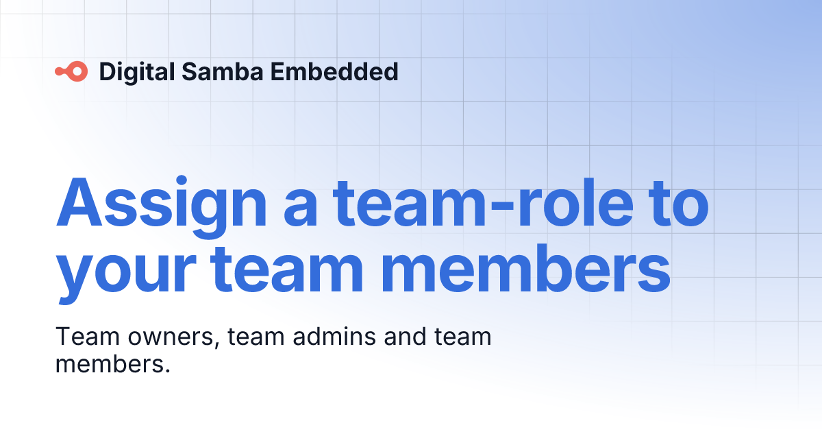 Assign a team-role to your team members | Digital Samba Embedded