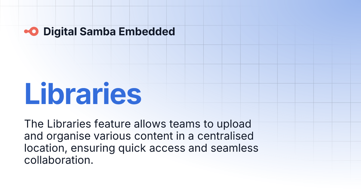 Libraries | Digital Samba Embedded
