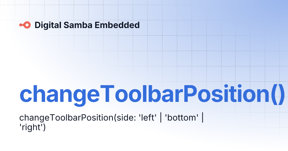 changeToolbarPosition() | Digital Samba Embedded