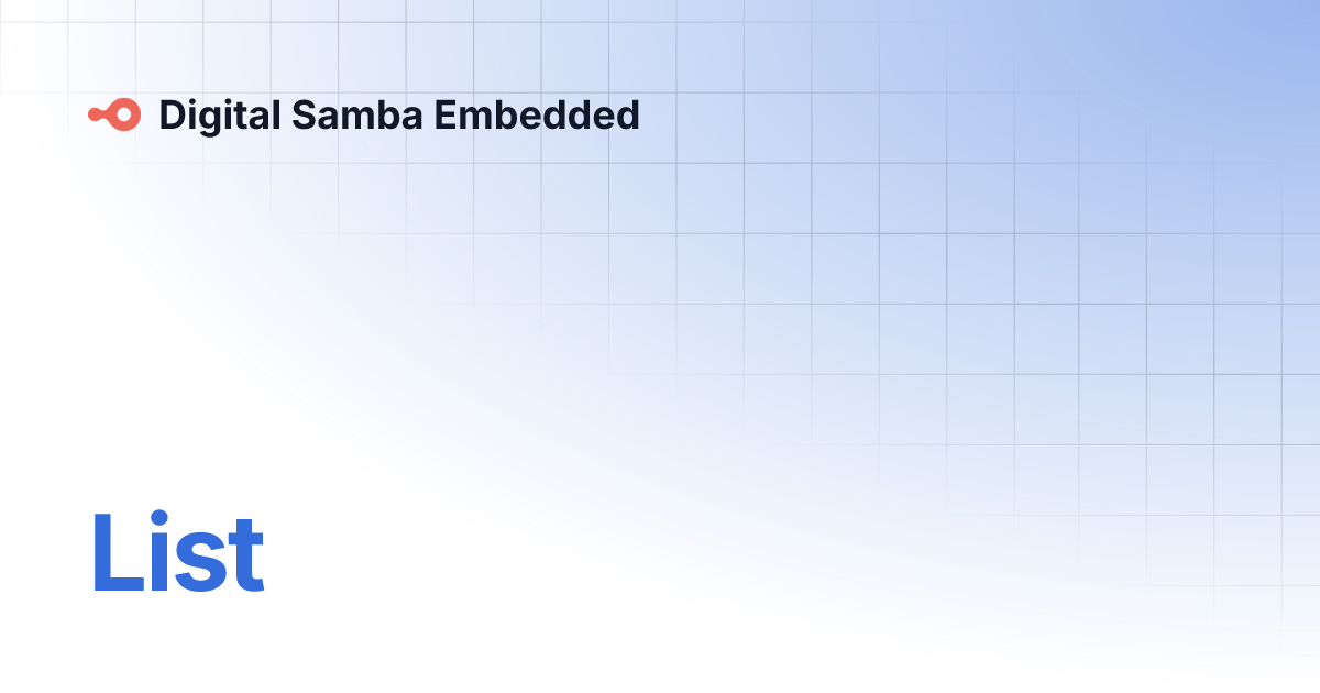 List | Digital Samba Embedded
